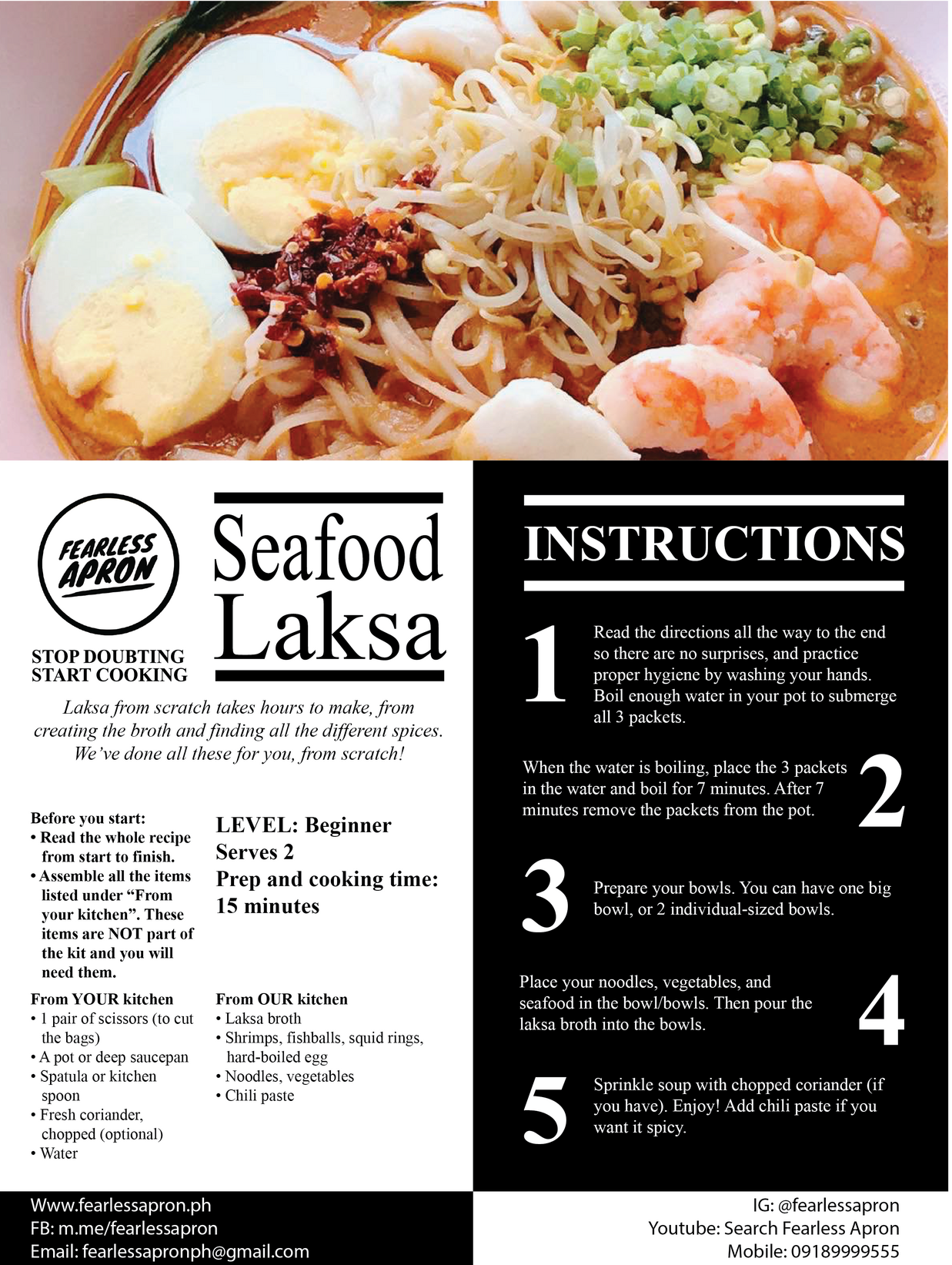 Laksa Kit Instructions – Fearless Apron