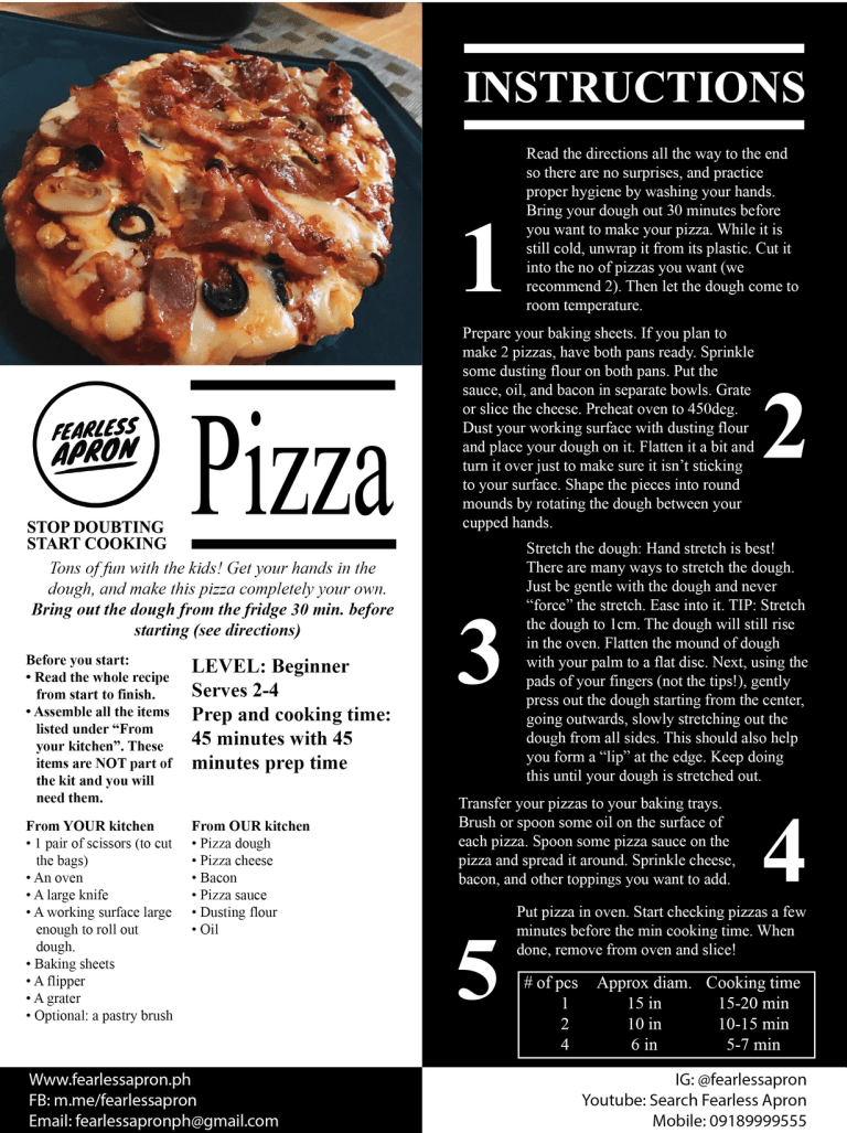 Pizza Kit Instructions – Fearless Apron